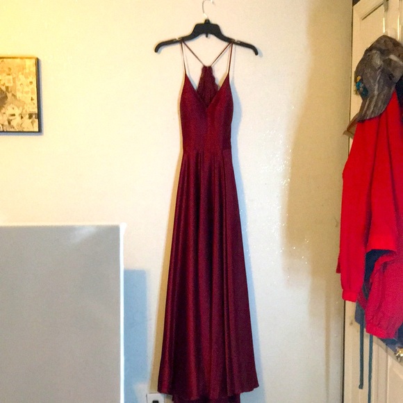 Dresses | Used Prom Dress Mediumsmall Wine Red And Has Pockets | Poshmark